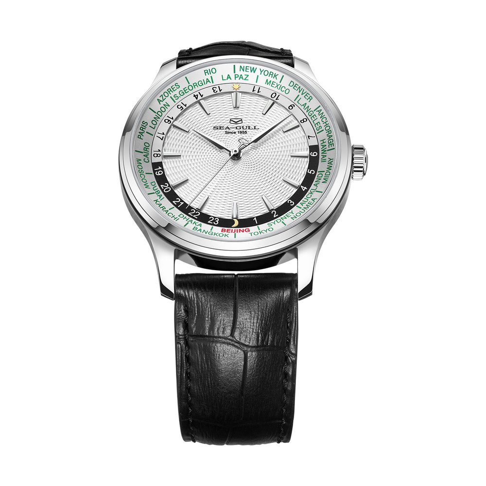 Seagull GMT World Time Day Night Display Men's Mechanical Watch 1084