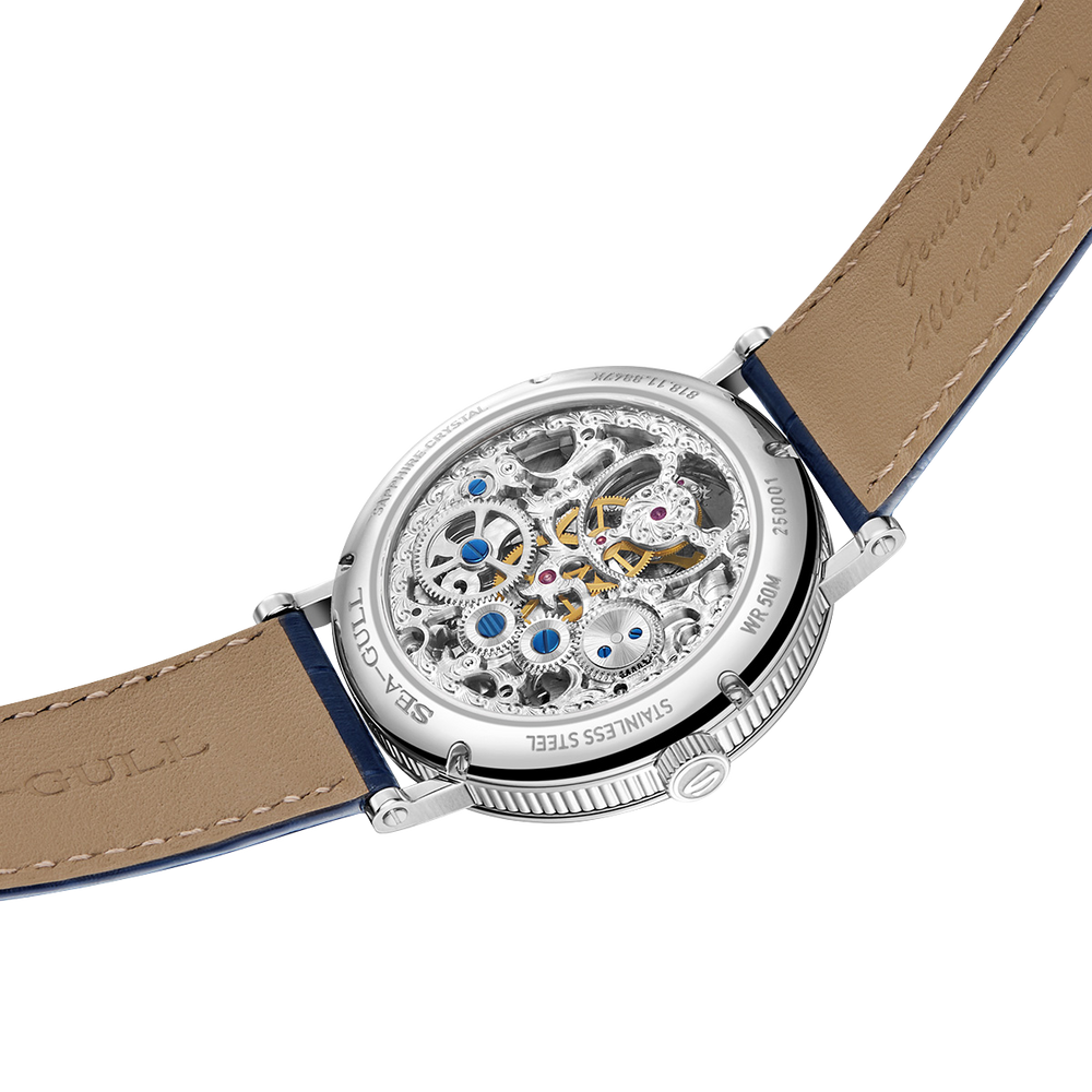 Seagull Skeleton Vine-Patterned Dial Eccentric Axis Tourbillon Men's ...