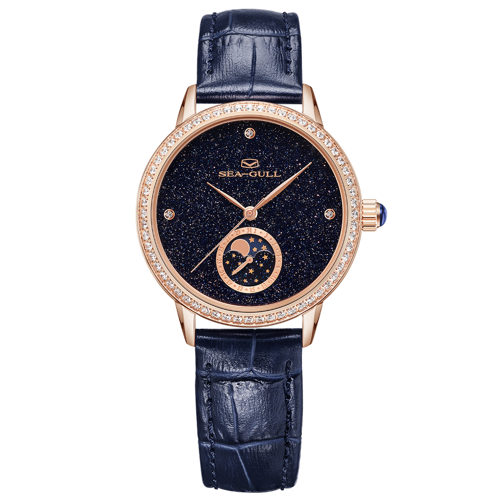 Seagull Moon Phase Mother-of-pearl Starry Sky Dial Diamond-set Case ...