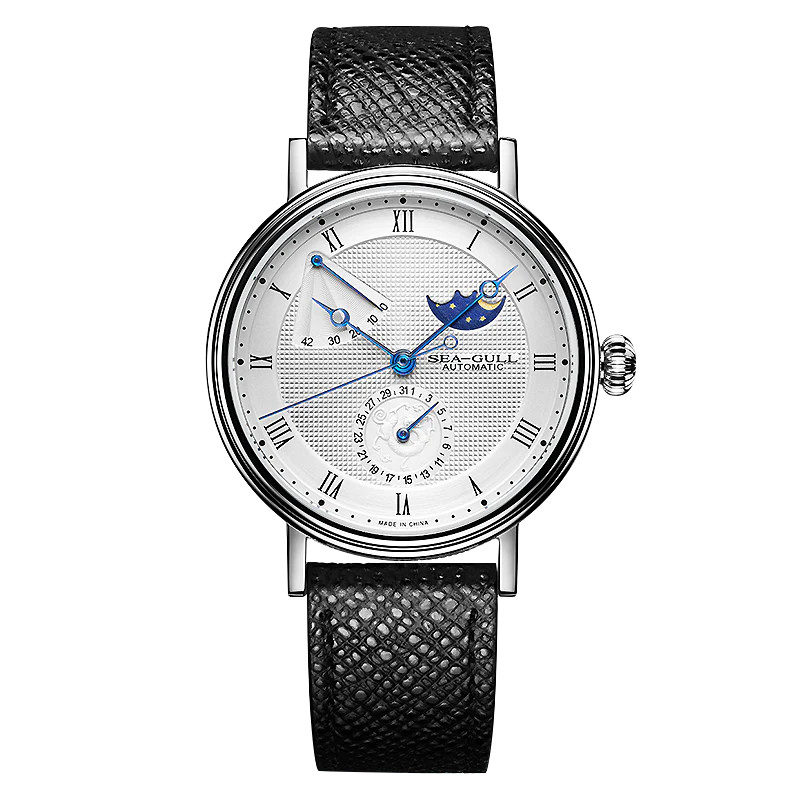 Seagull Moon Phase Calendar Business Men's Mechanical Watch 6092B
