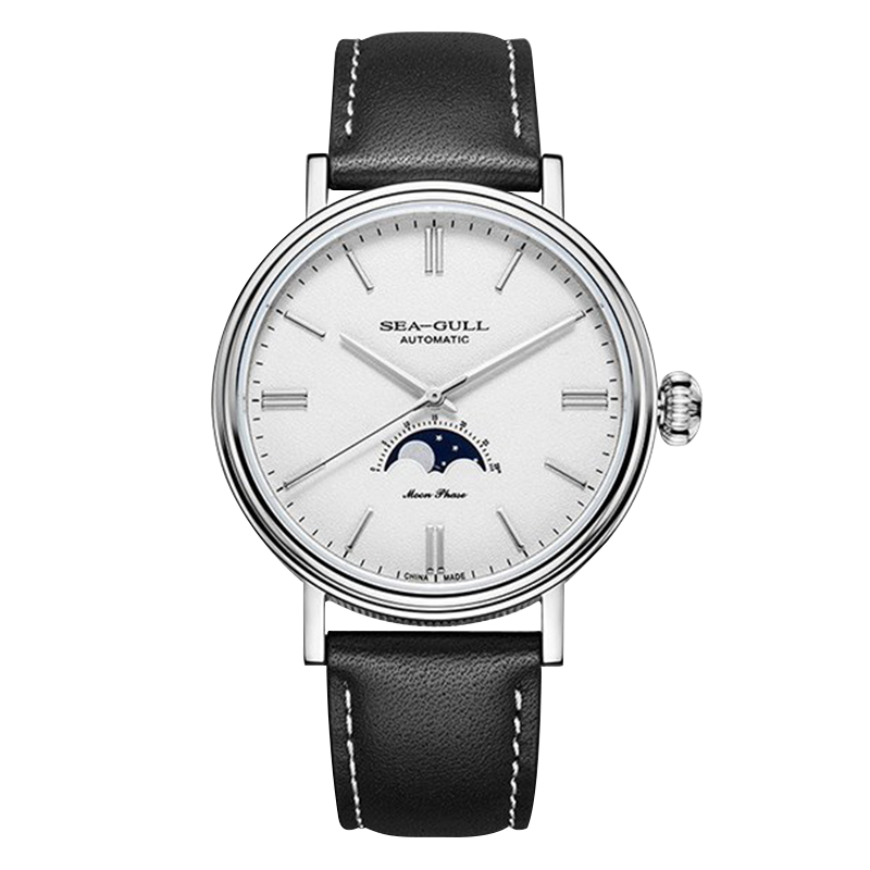 Seagull Moon Phase Dress Watch Men's Mechanical Watch 6136